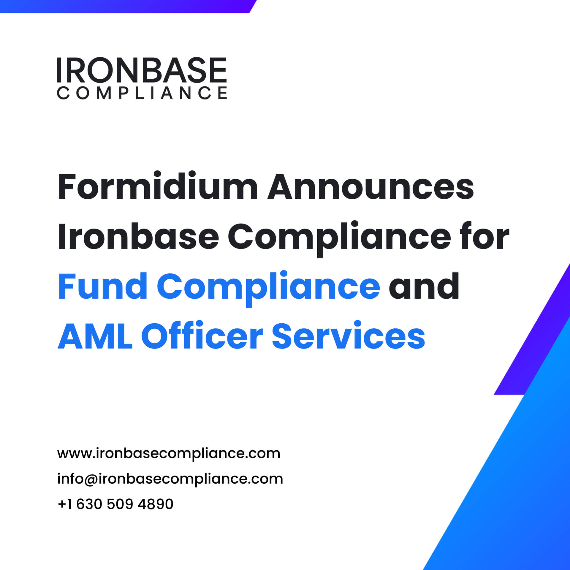 Formidium Announces Ironbase Compliance for Fund Compliance and AML ...